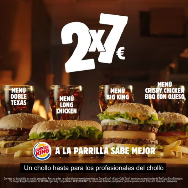 Disfruta de la promoción 2x7€ en menús de Burger King - Centro ...